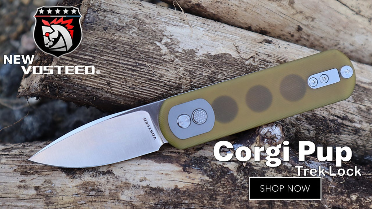 Vosteed Corgi Pup Button Lock Knife | Atlantic Knife SHOP NOW ...