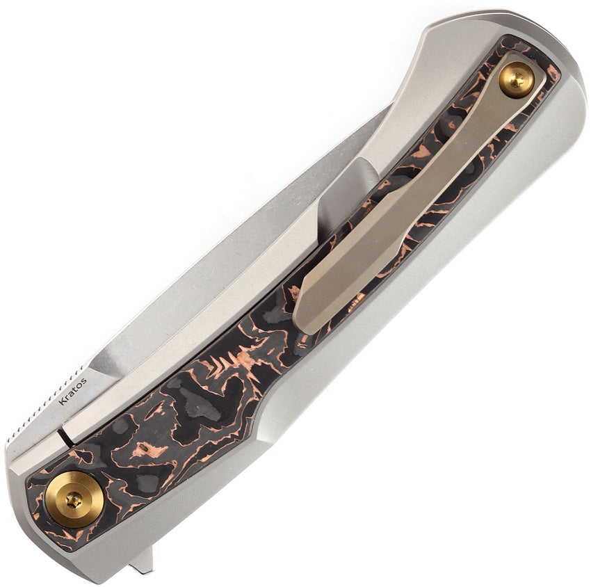 Kansept Knives Kratos Framelock Titanium & Copper CF Folding S35VN Kni – Atlantic Knife Company
