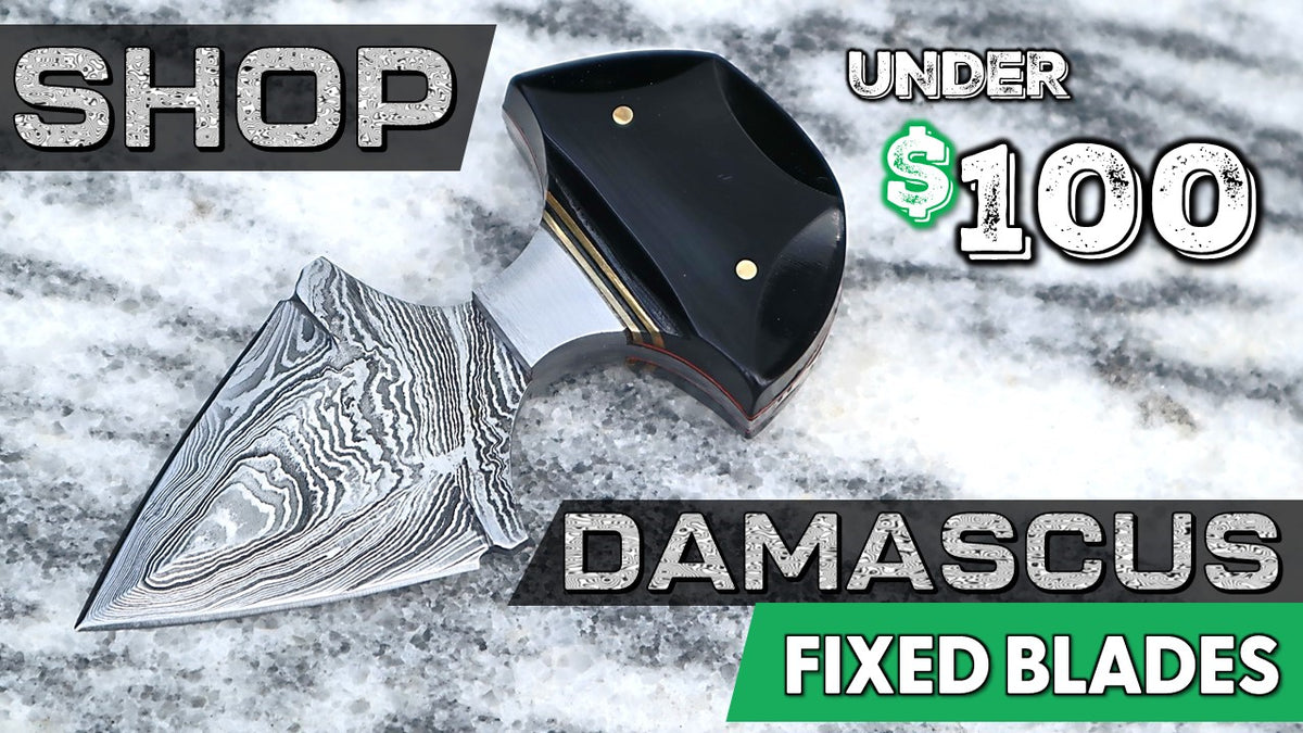 Damascus Fixed Blade Knives Under $100 | Atlantic Knife – Atlantic ...