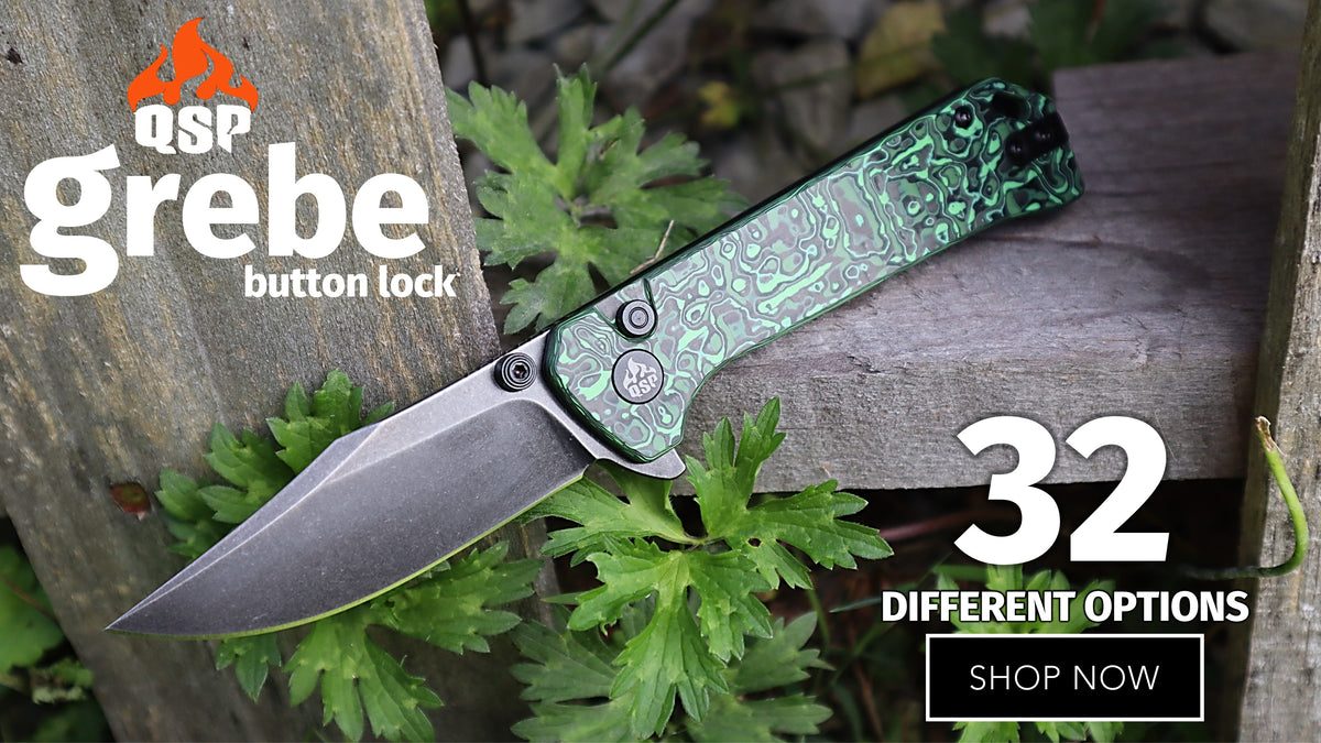 QSP Grebe Button Lock Folding Knife | Atlantic Knife – Atlantic Knife Company