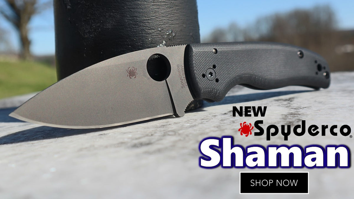 Spyderco Shaman | Compression Lock | Blackout – Atlantic Knife Company