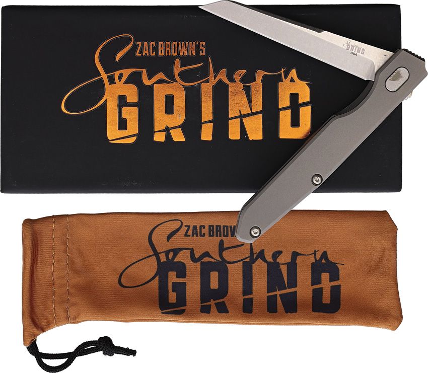 Southern Grind Quill Framelock Gray Titanium Folding 14C28N Pocket Kni ...