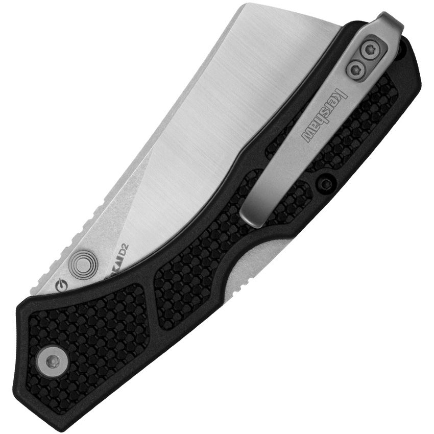 Kershaw Hatch Lockback Black GFN Folding D2 Steel Cleaver Pocket Knife ...