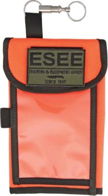 ESEE Logo Orange Map Case w/ Rain Flap External Pockets Survival Pouch ...