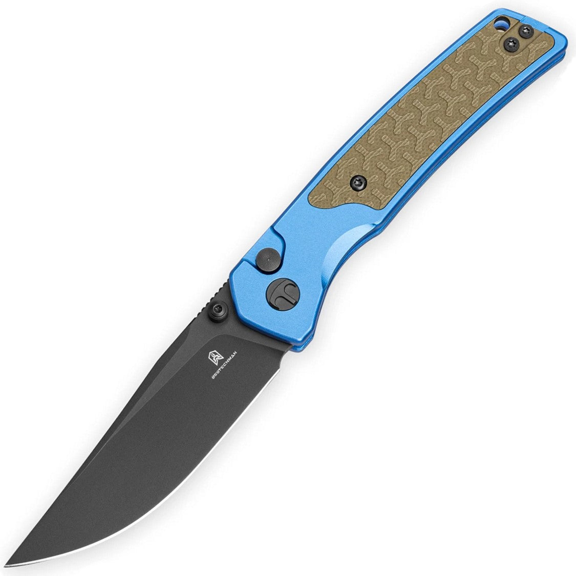 Bestechman Icebreaker Button Lock Blue/OD Green Folding Knife ...