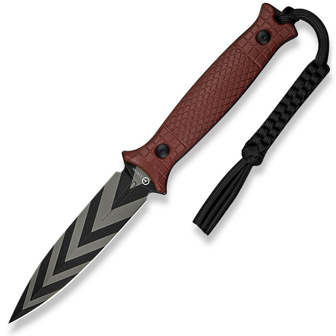Civivi Perfrico Burgundy G10 Striped Fixed Blade Dagger Knife | Premium ...