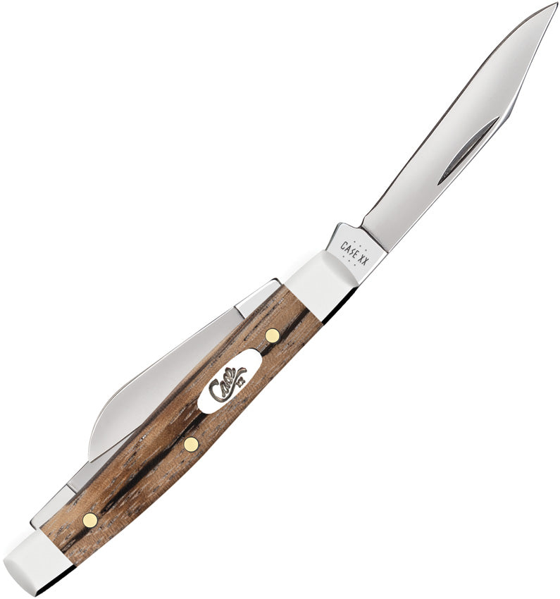 Case Cutlery Small Stockman Natural Zebra Wood Folding Stainless Pocke ...