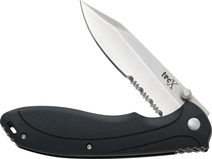 Case Cutlery TecX X-Pro Linerlock Black ABS Folding Serrated Pocket Kn ...