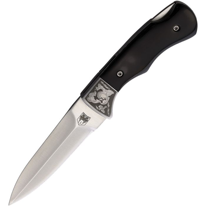 Cobratec Knives Black Bone Folding 440C Stainless Push Dagger Knife w ...