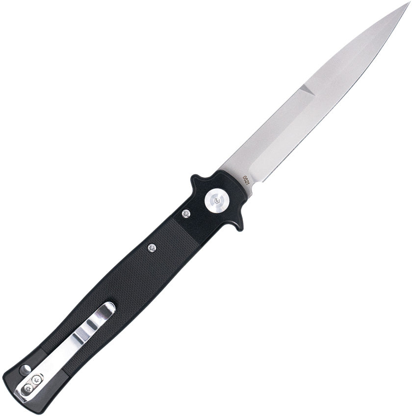 Cobratec Knives Stiletto Button Lock Blk/Satin | High Quality Folding ...