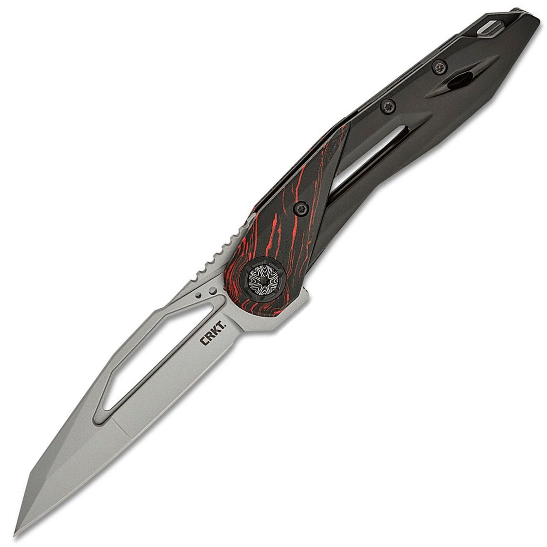 CRKT Nucleus Framelock Black & Red G10 & Stainless Folding 12C27 Pocke ...