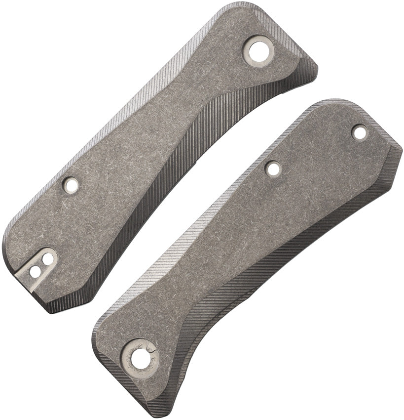 Flytanium We Knife Banter Groove Grey Titanium Knife Handle Scales 128 ...