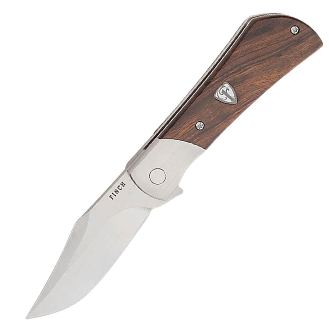 Finch Flint Framelock Ironwood Folding 154CM Clip Point Pocket Knife F ...