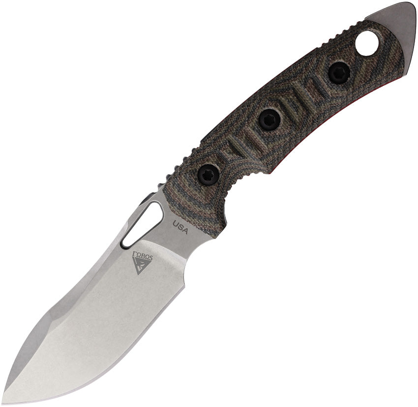 Fobos Knives Tier 1 Mini Camo Micarta CPM-154 Steel Fixed Blade Knife ...