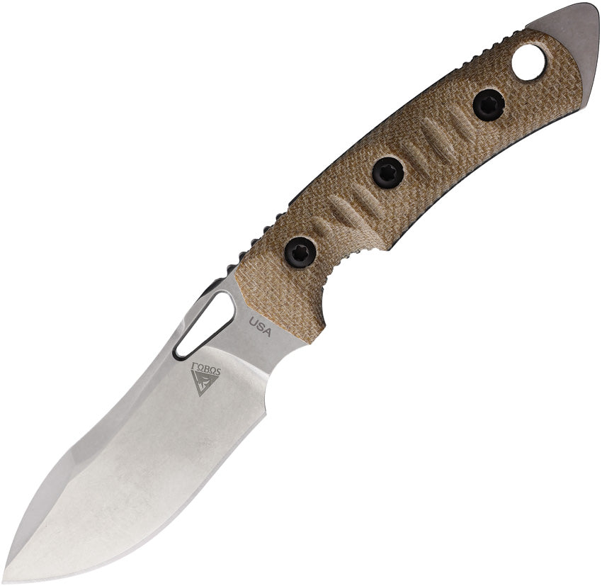 Fobos Knives Tier 1 Mini Tan Natural Micarta CPM-154 Steel Fixed Blade ...