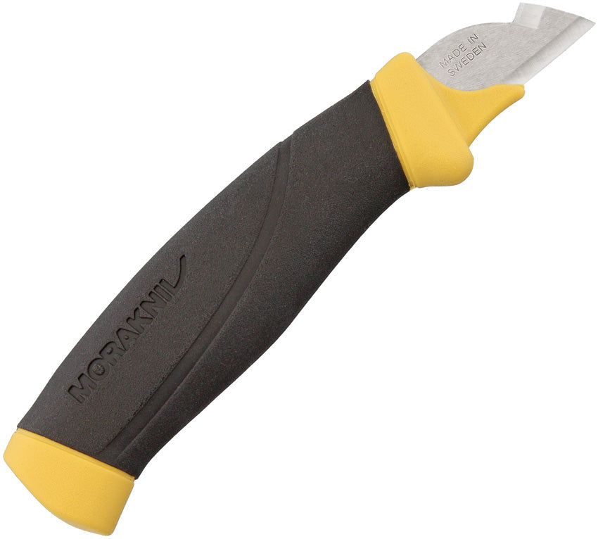 Mora Electrician Black & Yellow Rubber Stainless Razor Fixed Blade Kni ...