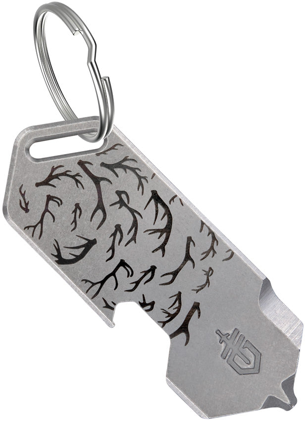 Gerber Shard DT Stonewash Antler Stainless Bottle Opener Keychain Mult ...