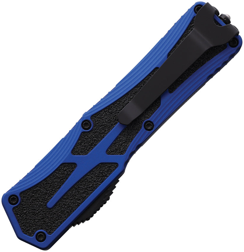 Heretic Knives Automatic Colossus Knife OTF Blue Aluminum MagnaCut Dou ...
