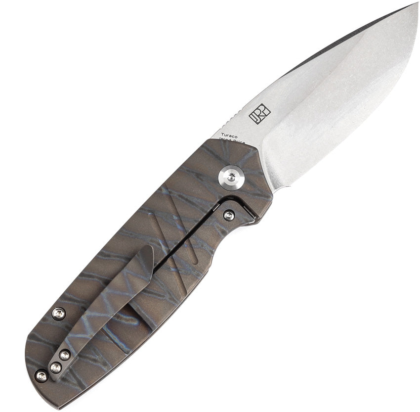 Kansept Knives Turaco Framelock Tiger Stripe Titanium Folding S35VN Kn ...
