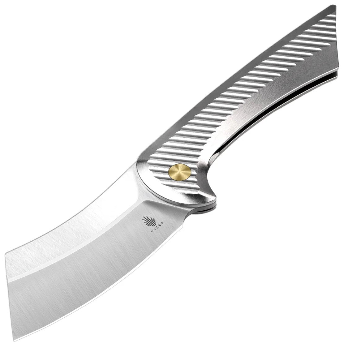 Kizer Cutlery Dawn Framelock Silver Titanium Folding S35VN Pocket Knif ...