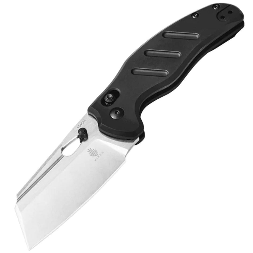 Kizer Cutlery C01C Sheepdog Clutch Lock Black Aluminum Folding Knife V ...