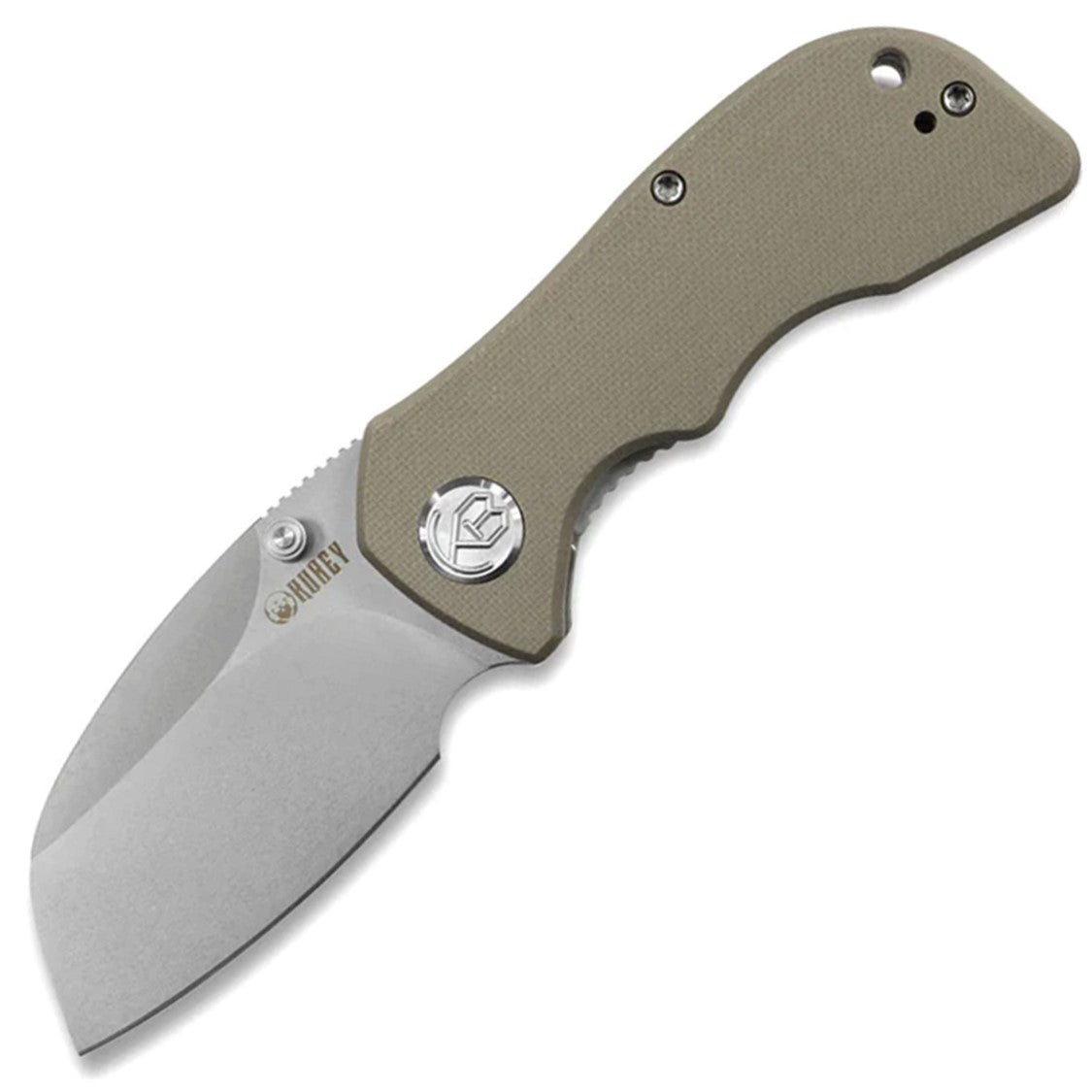 Kubey Karaji Linerlock Tan G10 Folding D2 Steel Sheepsfoot Pocket Knif ...