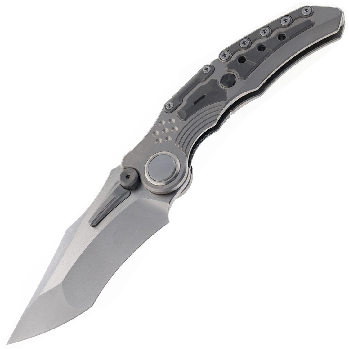 Maxace Hydra Framelock Sand Blasted Titanium Folding MagnaCut Pocket K ...