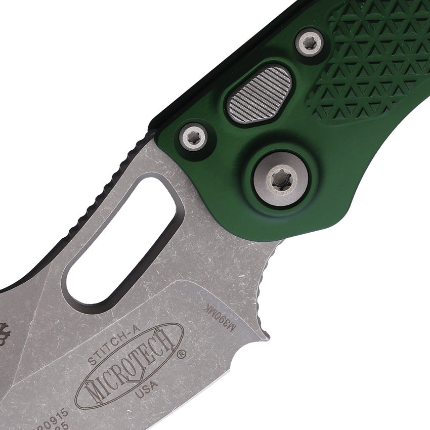 Microtech Auto Stitch S/E Button Lock Black Knife | Premium EDC at AK ...