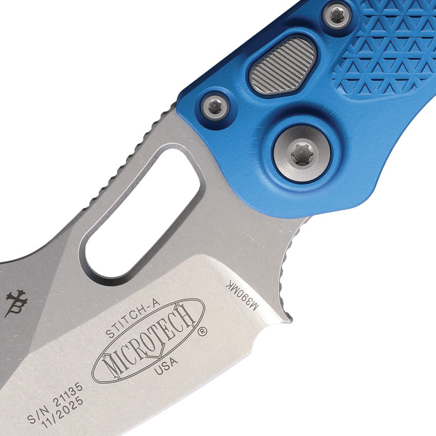 Microtech Auto Stitch S/E Button Lock Black Knife | Premium EDC at AK ...
