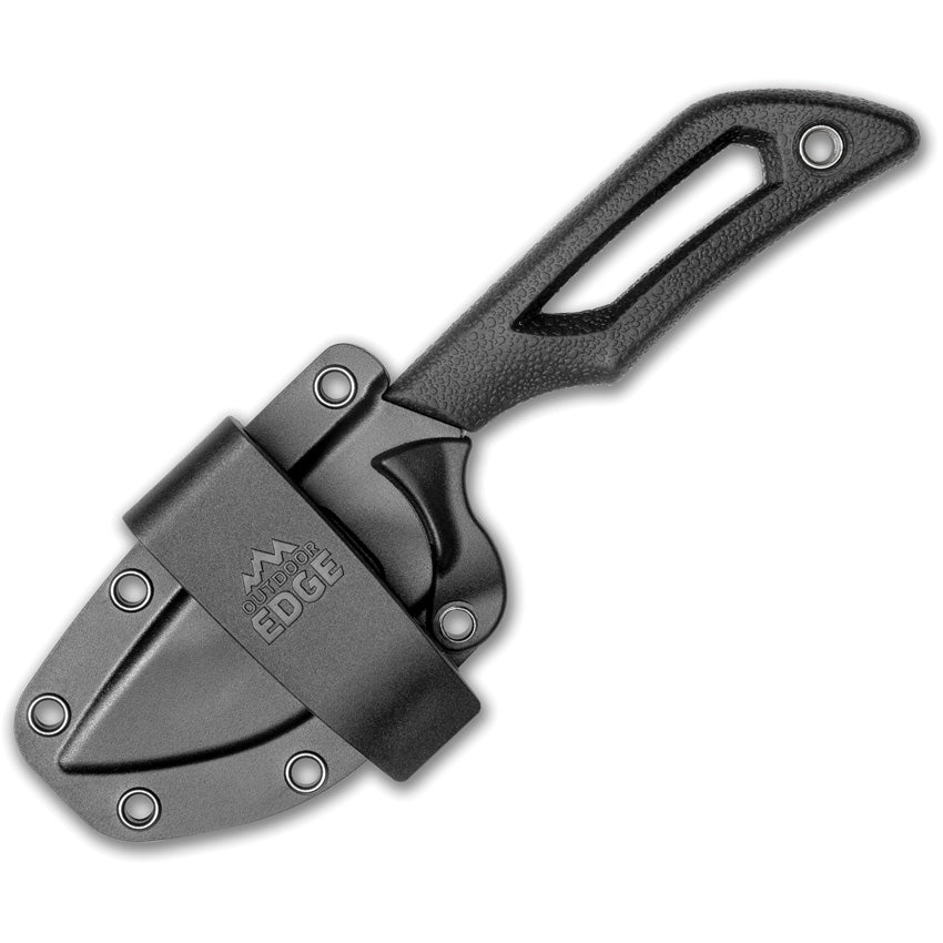 Outdoor Edge Pivot Black Smooth TPR 8Cr13MoV Fixed Blade Knife PKDP1C ...