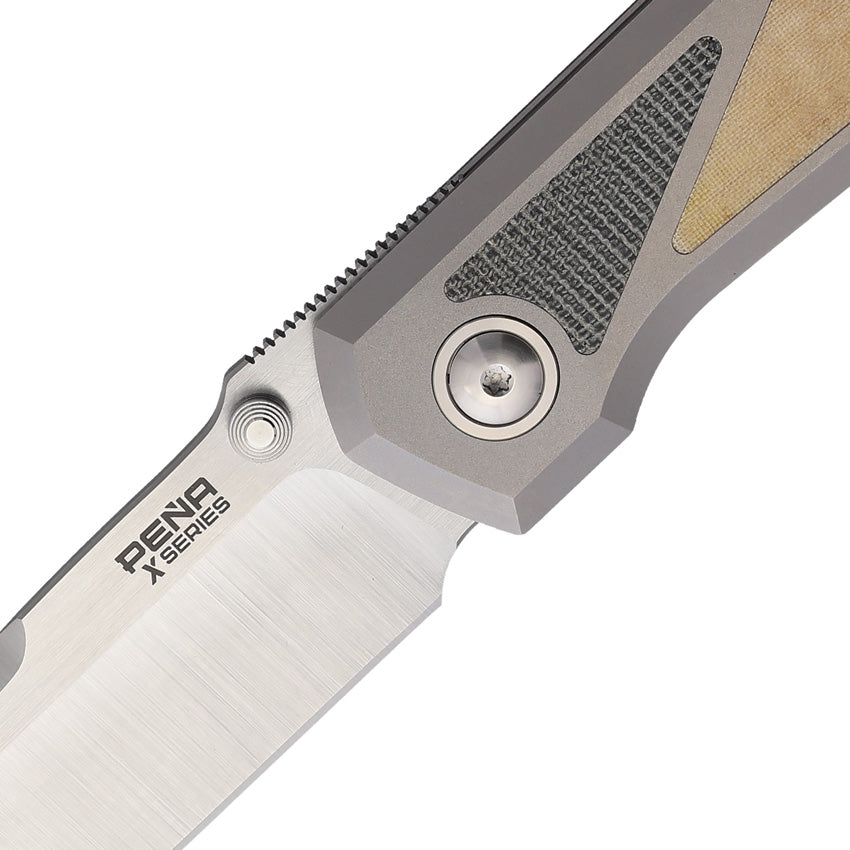 Pena Knives Mula Framelock Titanium & White & Black Micarta Folding M3 ...