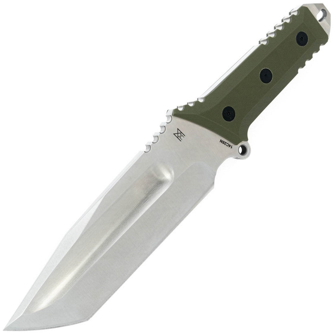 PMP & Midgards Messer Large Big Boss OD Green G10 14C28N Tanto Fixed B ...
