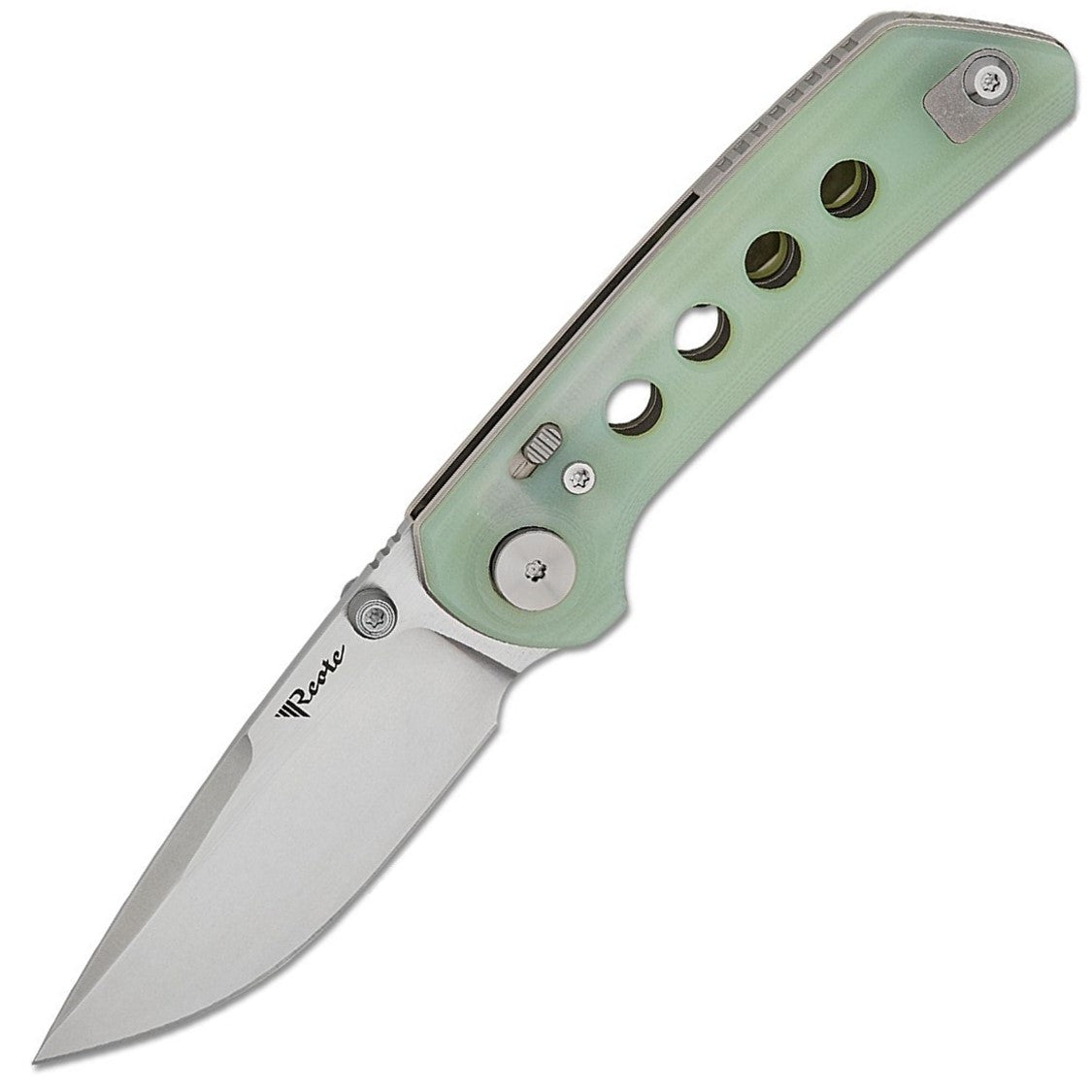 Reate Knives PL-XT Pivot Lock Jade G10 Folding Stonewash Nitro-V Pocke ...