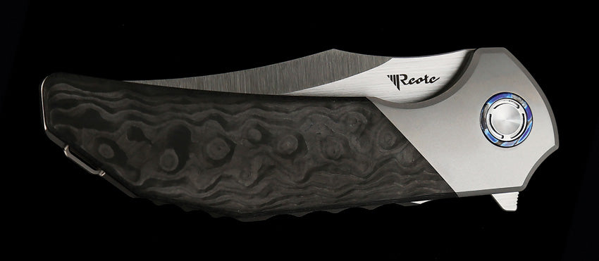 Reate Knives Tiger Linerlock Titanium & Black Camo Carbon Fiber Foldin ...
