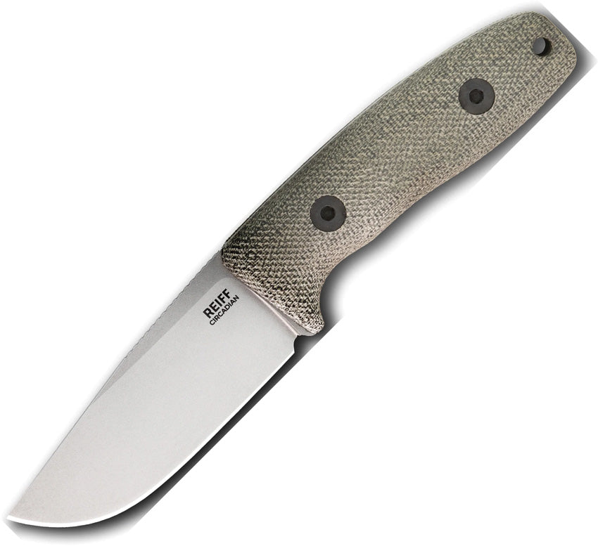 Reiff Knives Circadian Green Micarta MagnaCut Clip Point Fixed Blade K ...