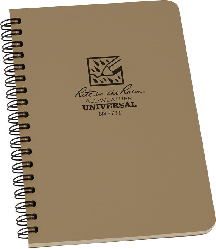 Rite in the Rain Side Spiral Notebook Tan – Atlantic Knife Company