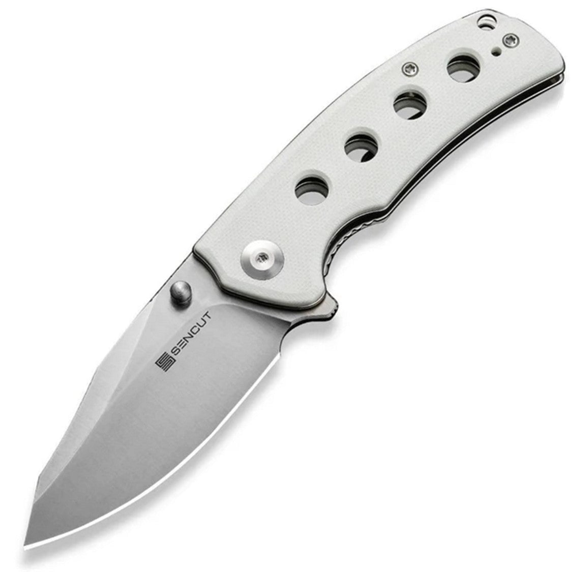 SENCUT Excalis Linerlock White G10 Folding 9Cr18MoV Pocket Knife 23068 ...