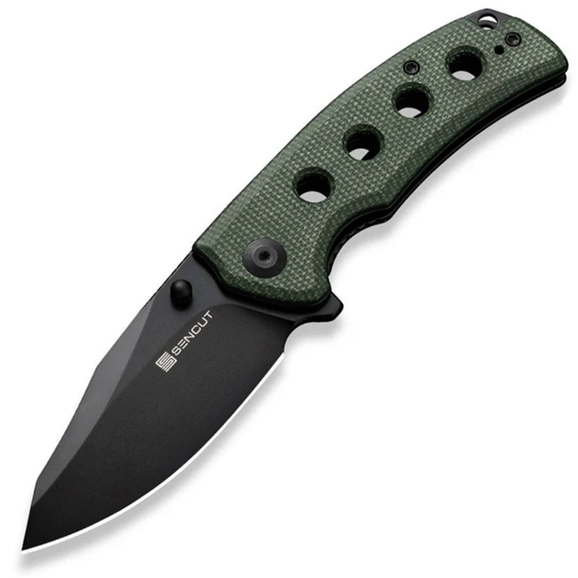 SENCUT Excalis Linerlock Green Micarta Folding 9Cr18MoV Pocket Knife 2 ...