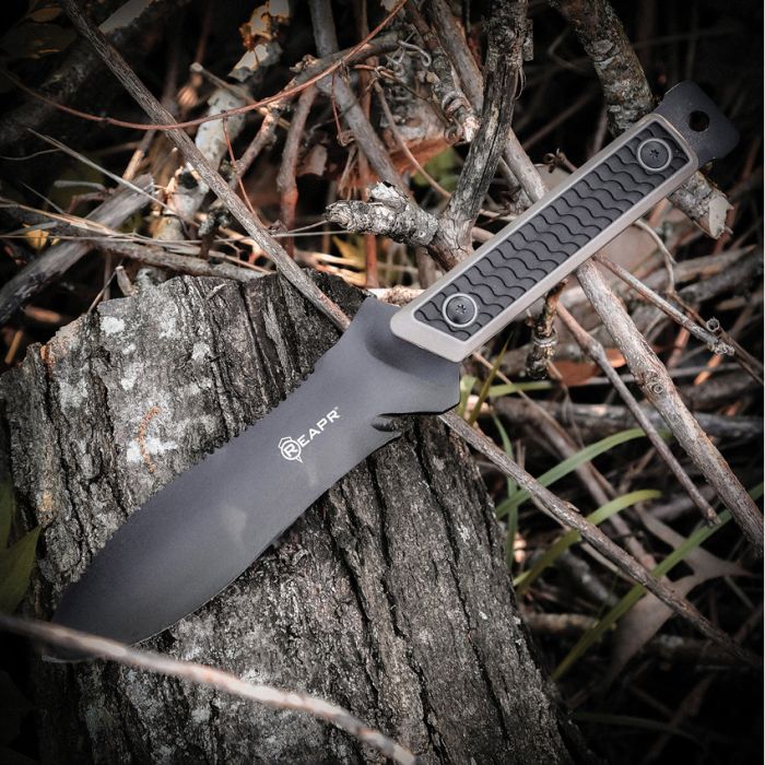 Reapr Versa Hori Hori Black & Brown TPR Stainless Fixed Blade Knife 11 ...