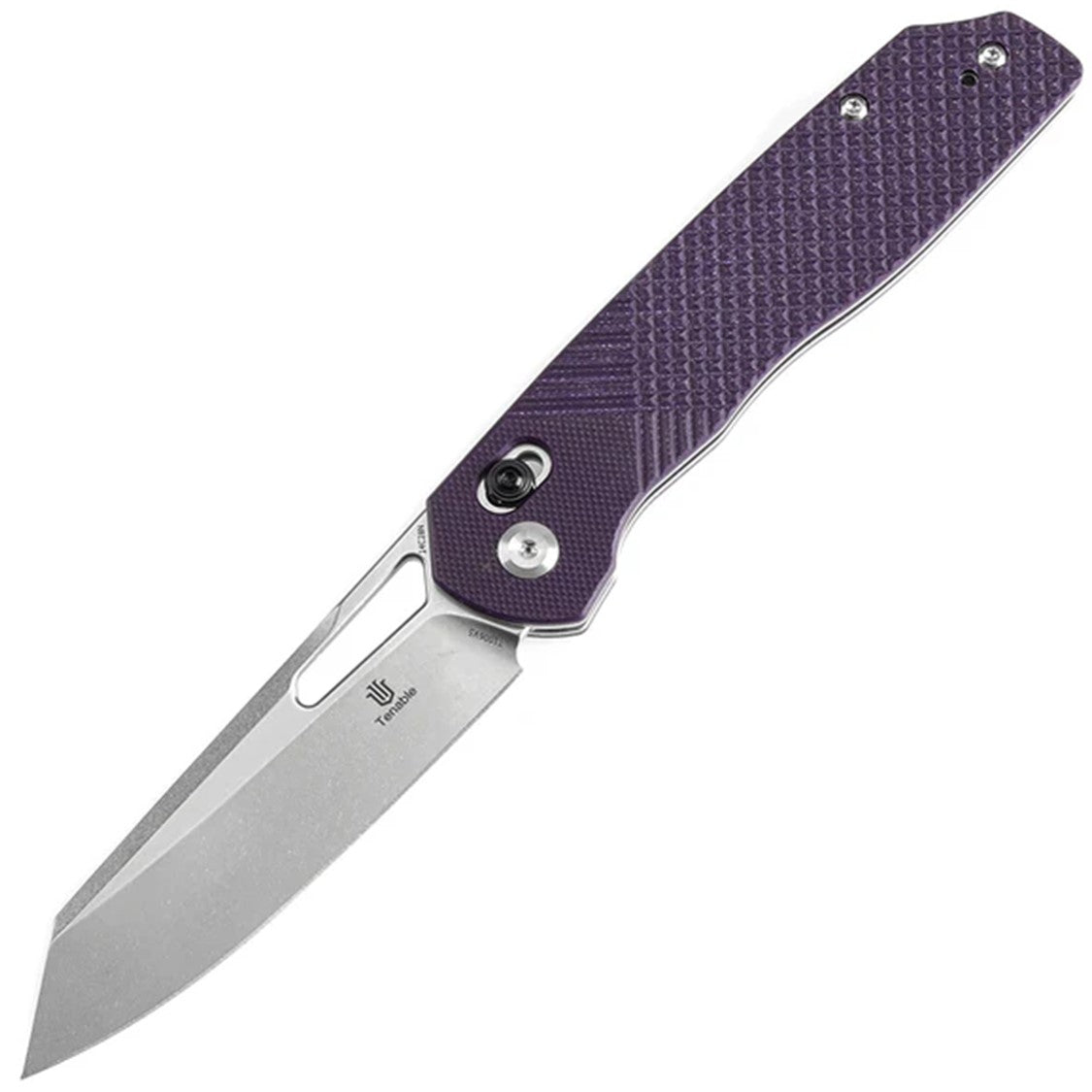 Tenable Knives Shard Crossbar Lock Purple G10 Folding 14C28N Pocket Kn ...