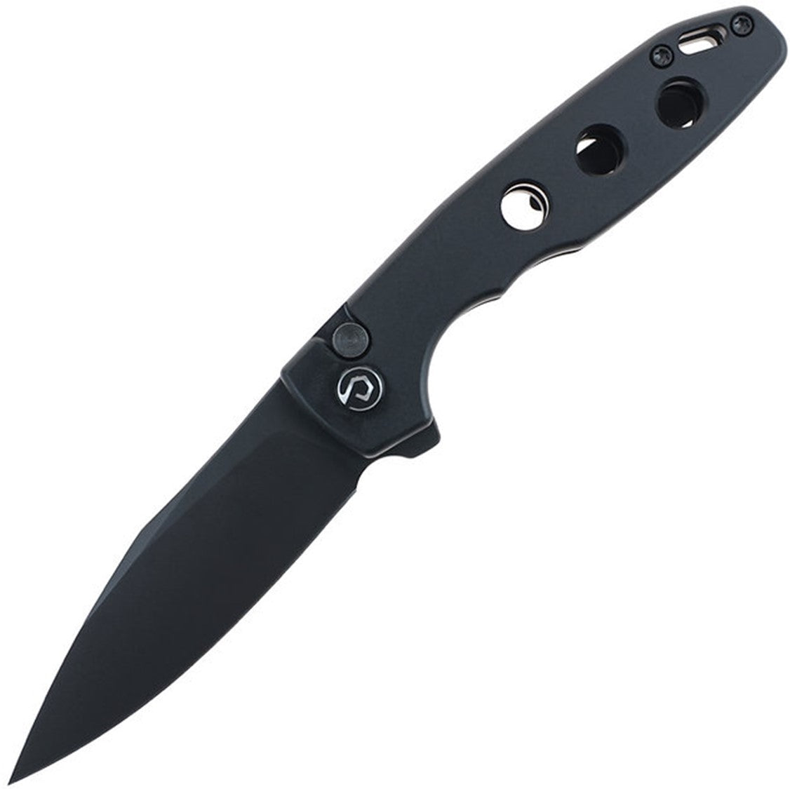 Defcon Ghost Button Lock Black Aluminum Folding Sandvik 14C28N Pocket ...