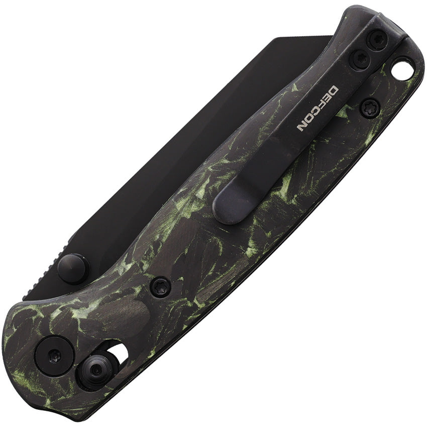 Defcon Artifact Axis Lock Black & Green Carbon Fiber Folding 14C28N Po ...