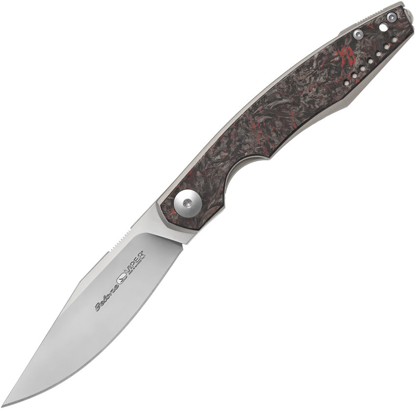 Viper Belone Linerlock Red Carbon Fiber & Titanium Folding M390 Knife ...