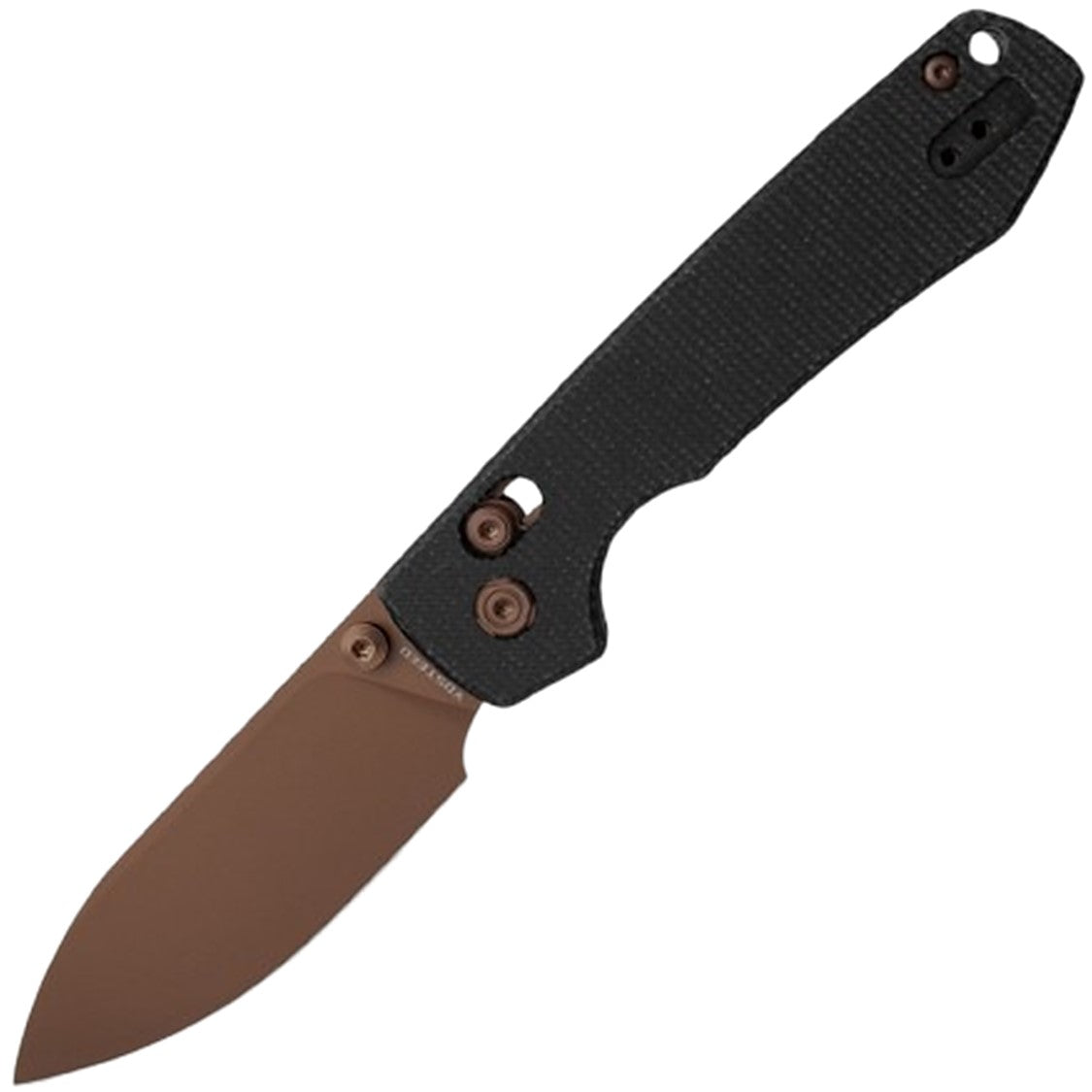 Vosteed Raccoon Crossbar Lock Black Micarta Folding Copper Dune 14C28N ...