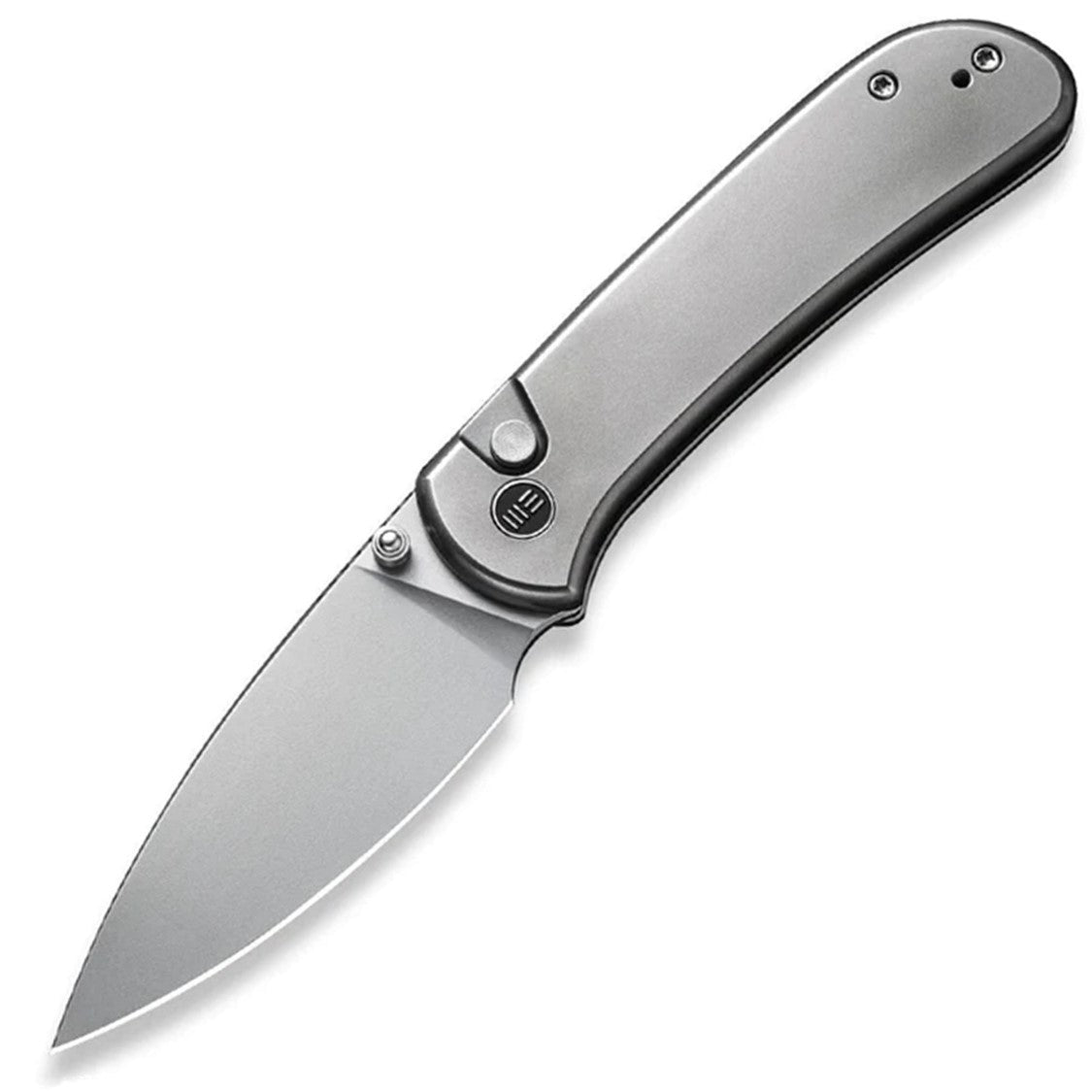 We Knife Qubit Button Lock Polished 6AL4V Titanium Folding CPM-20CV Kn ...