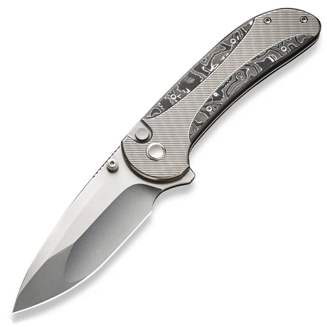 We Knife Zizzit Button Lock Titanium & Aluminum Foil Carbon Fiber Fold ...