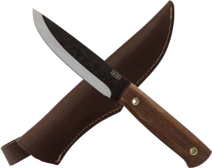 ZA-PAS Knives Biwi Brown Walnut Wood D2 Steel Fixed Blade Knife BW12WA ...