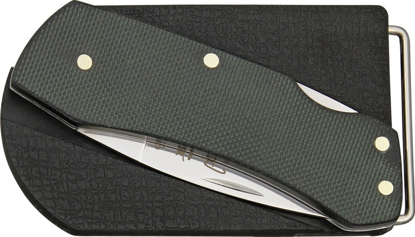 Benchmark Belt Buckle Black Lockback Folding Knife w/ Magnetic Case 03 ...
