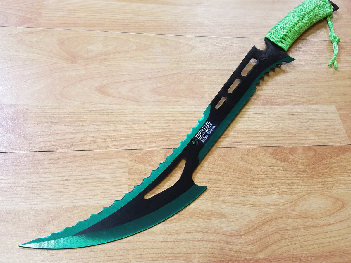 Biohazard 24" Apocalypse Green Zombie Machete Sword - 51gn – Atlantic ...