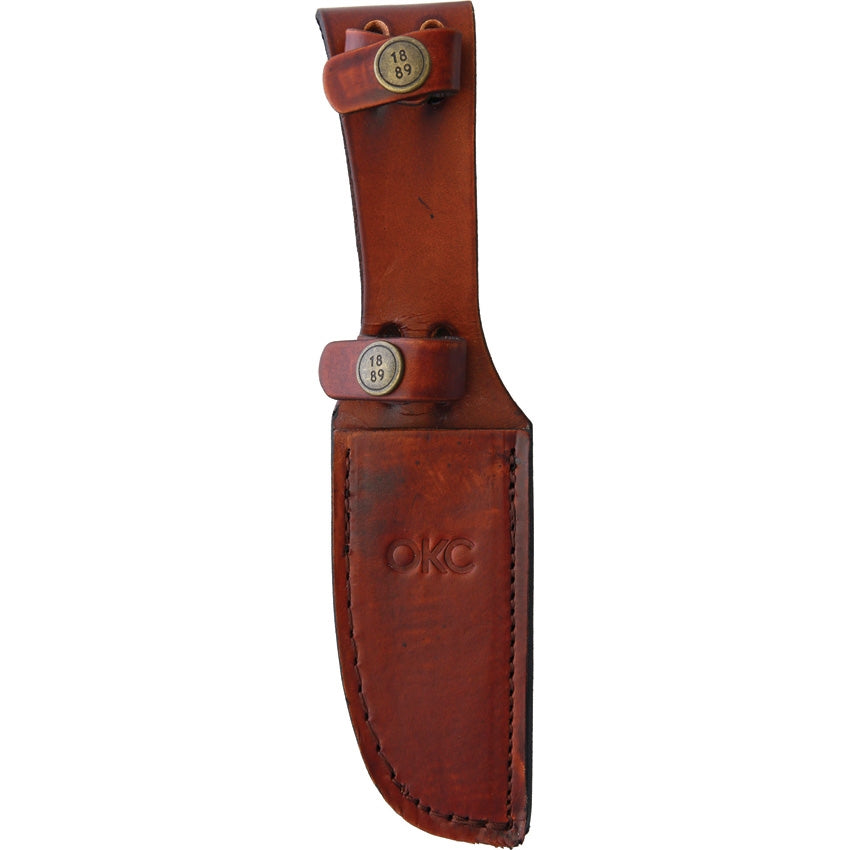 Ontario OKC Journeyman Stacked Leather High Carbon Fixed Blade Knife 6 ...